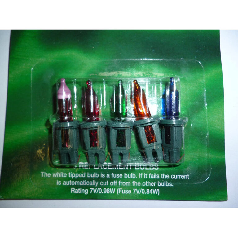 4 Multi Coloured Push In Spare Bulbs 7v 0.98w & 1 Fuse Bulb (SB271 ...