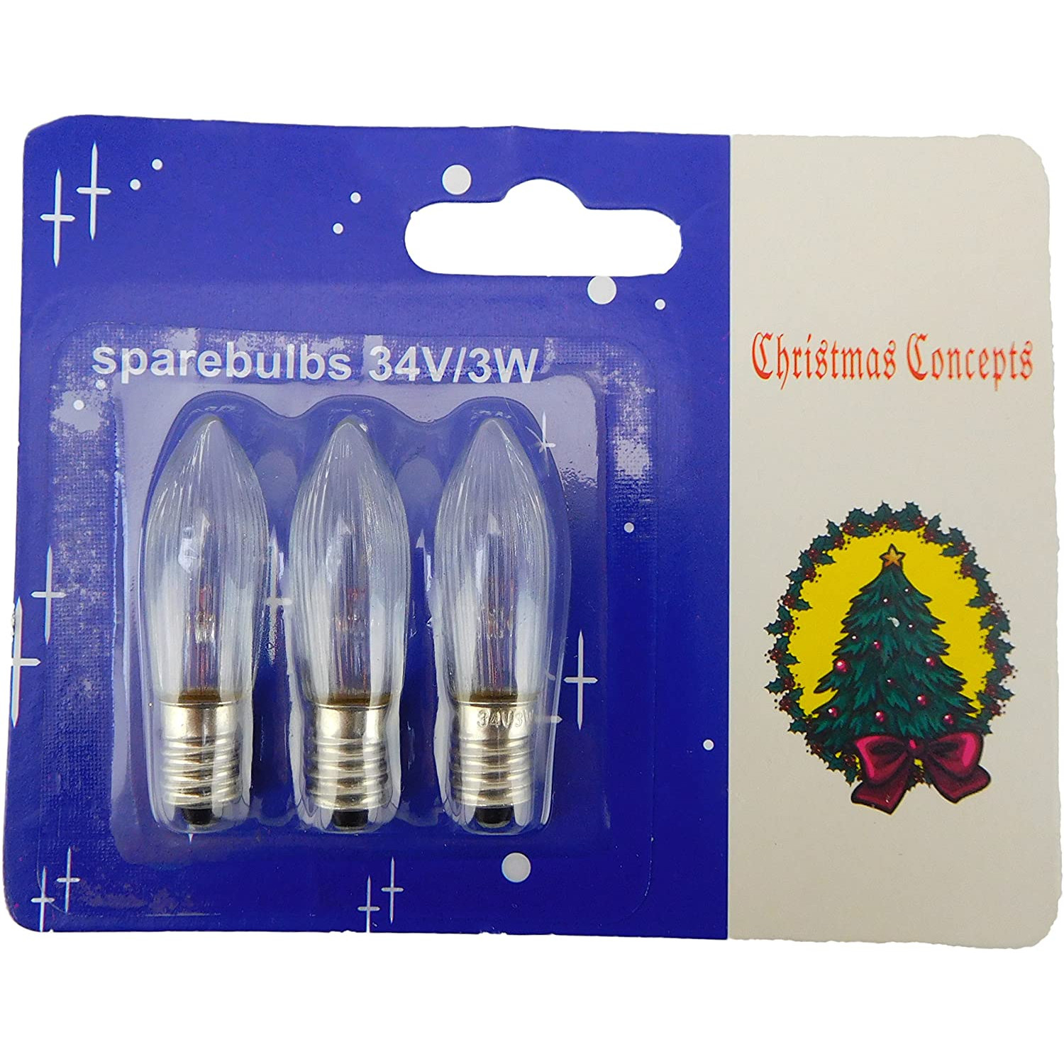Pack Of 3 C6 Screw In Clear Normal Candle Bridge Bulbs 34v 3w ...